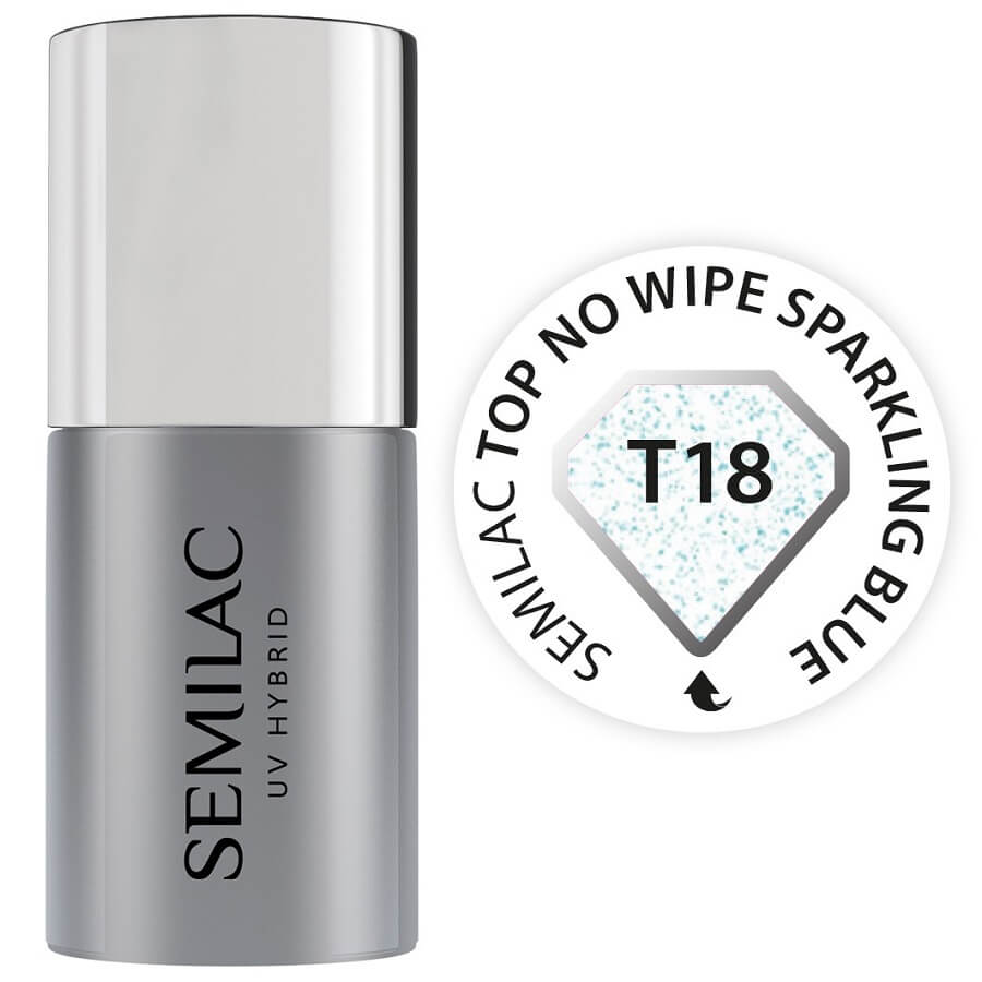 Semilac Nail Polish Top No Wipe Sparkling Blue T18 | DOUGLAS